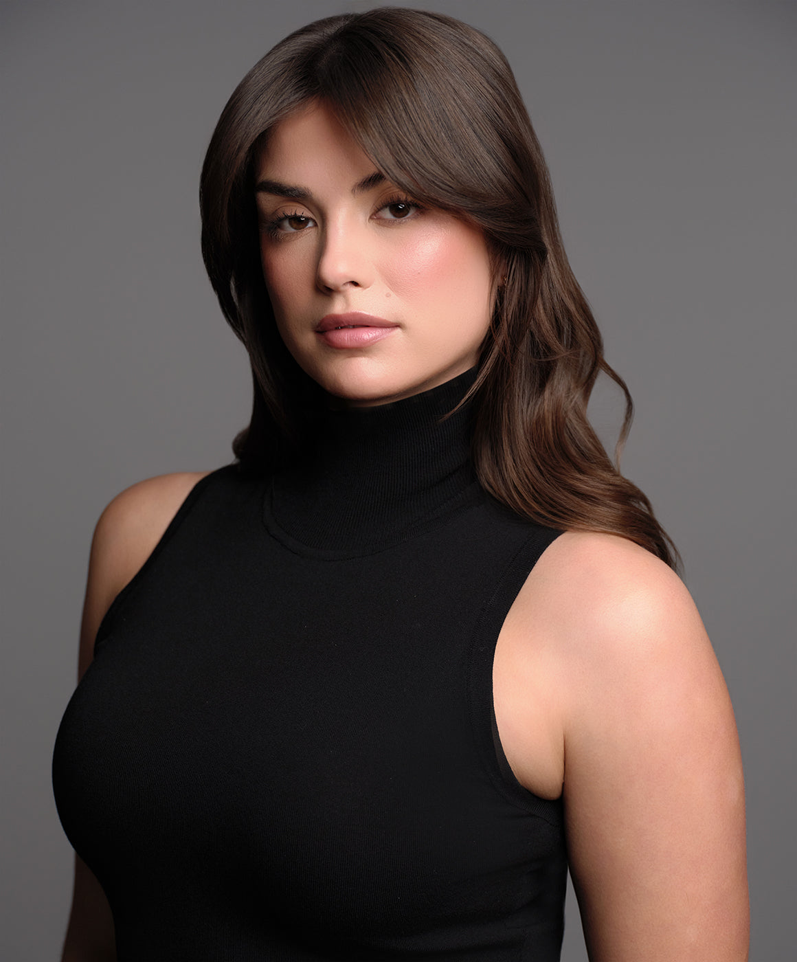 Black and Light Pink Sleeveless Turtleneck Tops | Fallon and Black and Light Pink Sleeveless Turtleneck Tops | Fallon and
